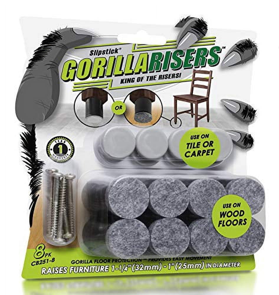 GorillaRisers CB251-8 Screw on Furniture Risers (8 Pack) Floor ...