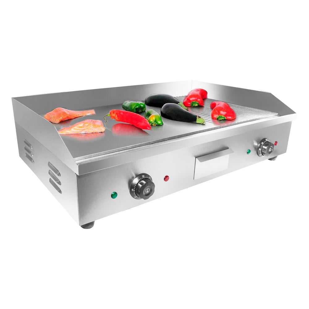 GorillaRock Electric Griddle | Teppanyaki Half Flat and Half Grooved ...