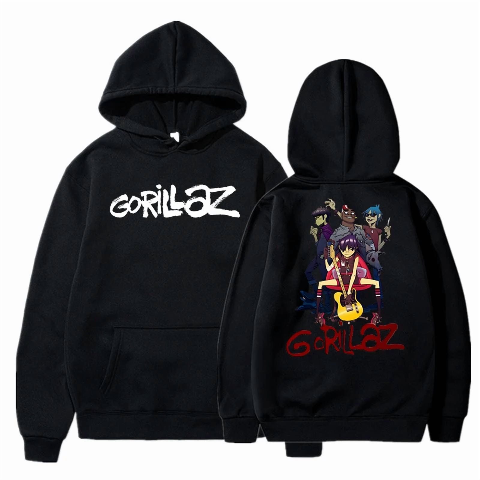 Gorillaz 2024 Merch Unisex Long Sleeve Oversized Hooded Fleece ...