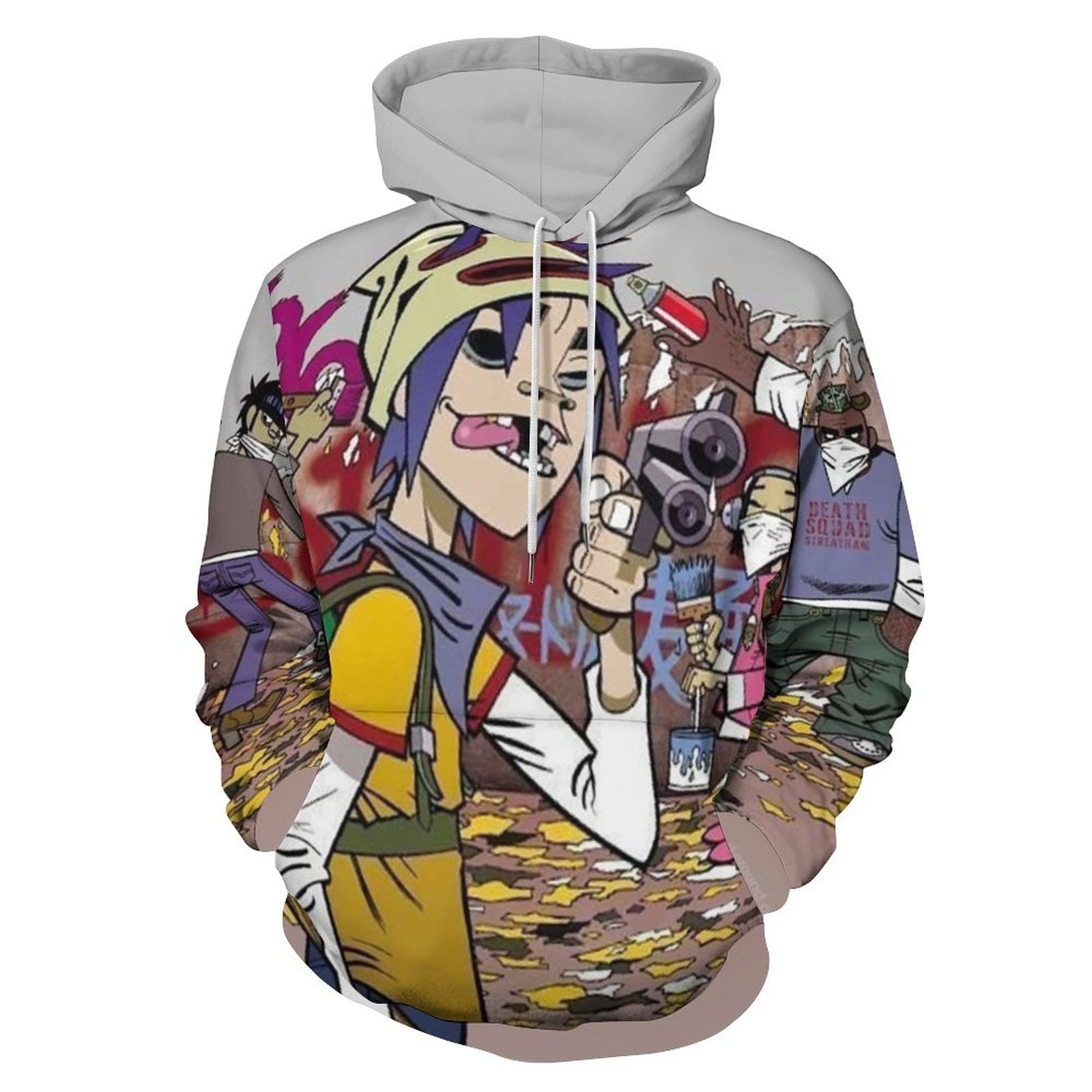 Gorillaz 2D Adult Hoodie Sweater Jacket Hooded Sweatshirt Casual Hat ...