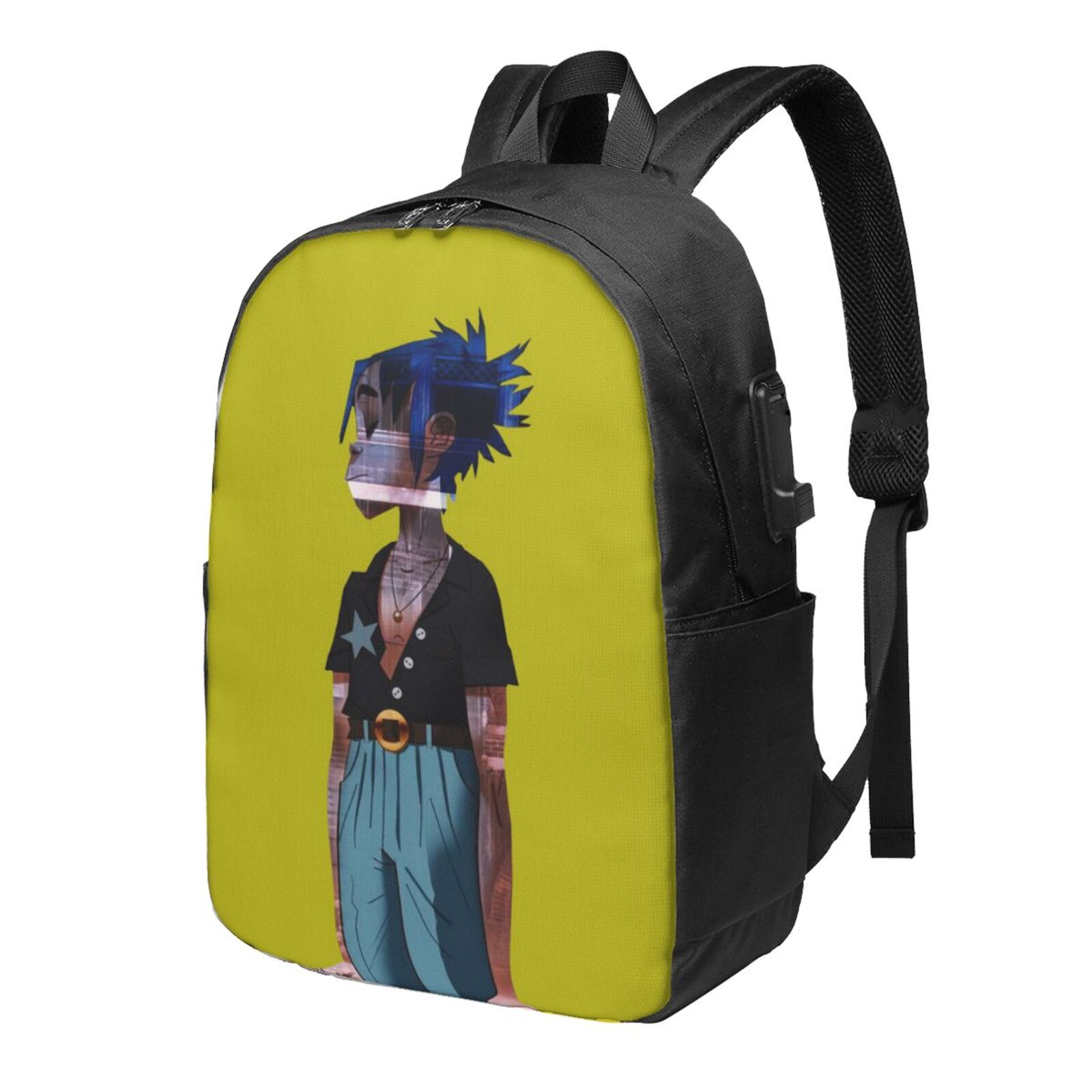 Gorillaz 2D Backpack School Bag Bookbag Satchel Laptop Daypack With USB ...