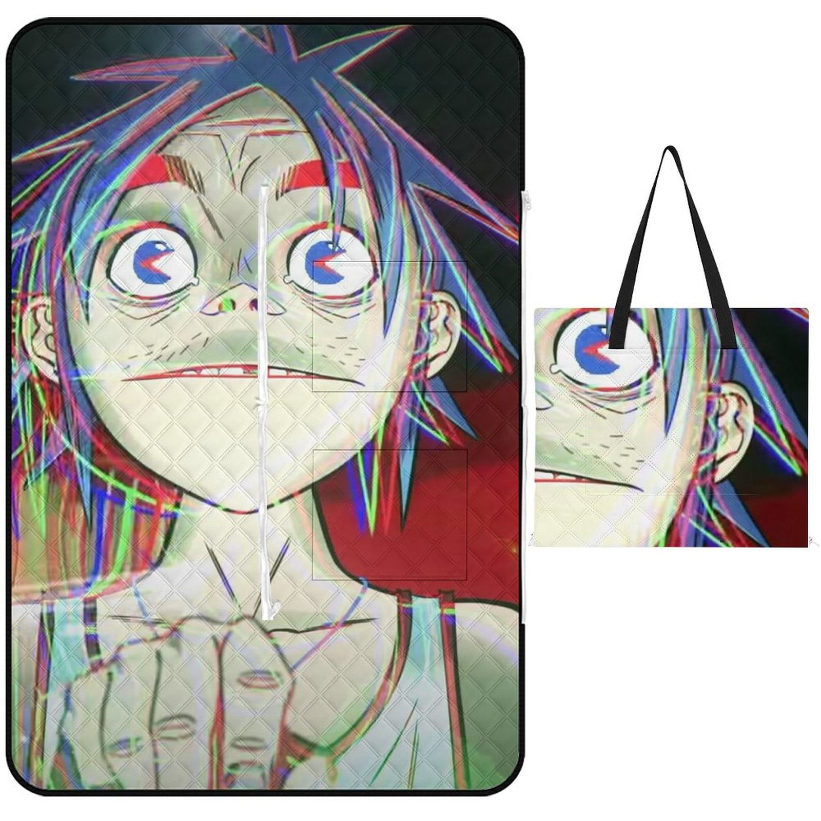 Gorillaz 2D Picnic Mat Foldable Portable Tote Bag Baby Crawling Mat ...