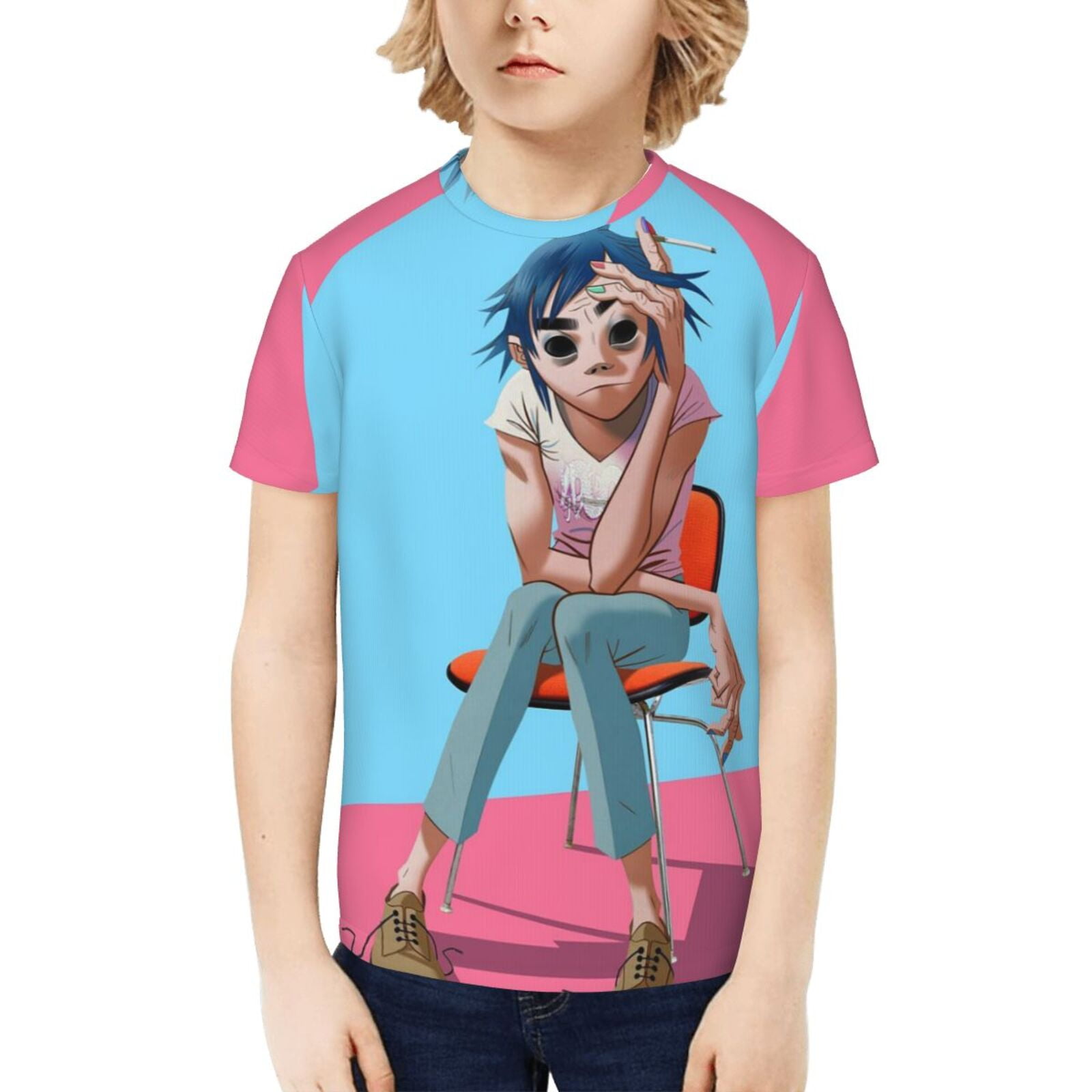 Gorillaz 2D Teenage T-shirt for Boy Girl Short Sleeve Graphic Shirt ...
