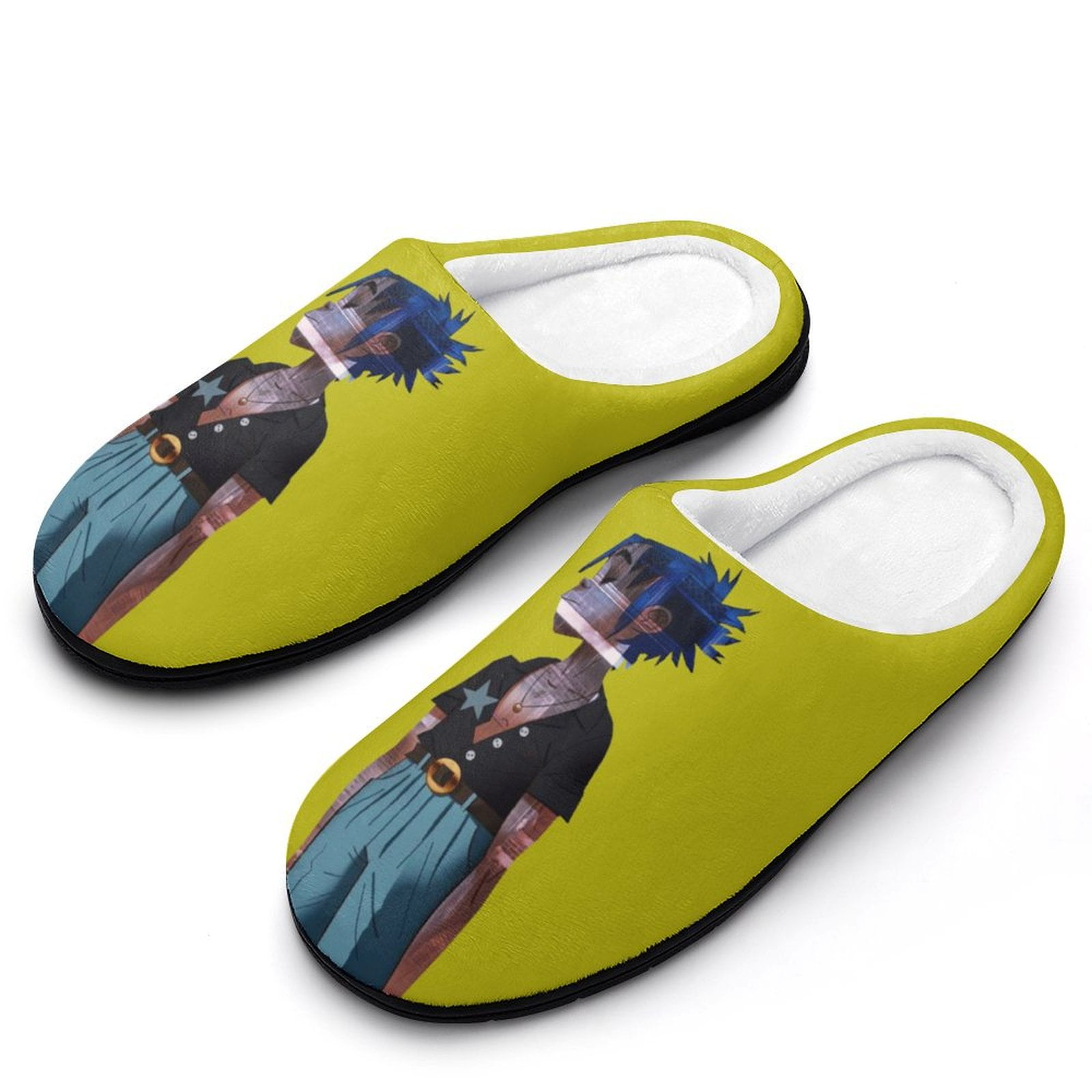 Gorillaz 2D Women's Fuzzy Slippers Lightweight Anti-slip Rubber Sole ...