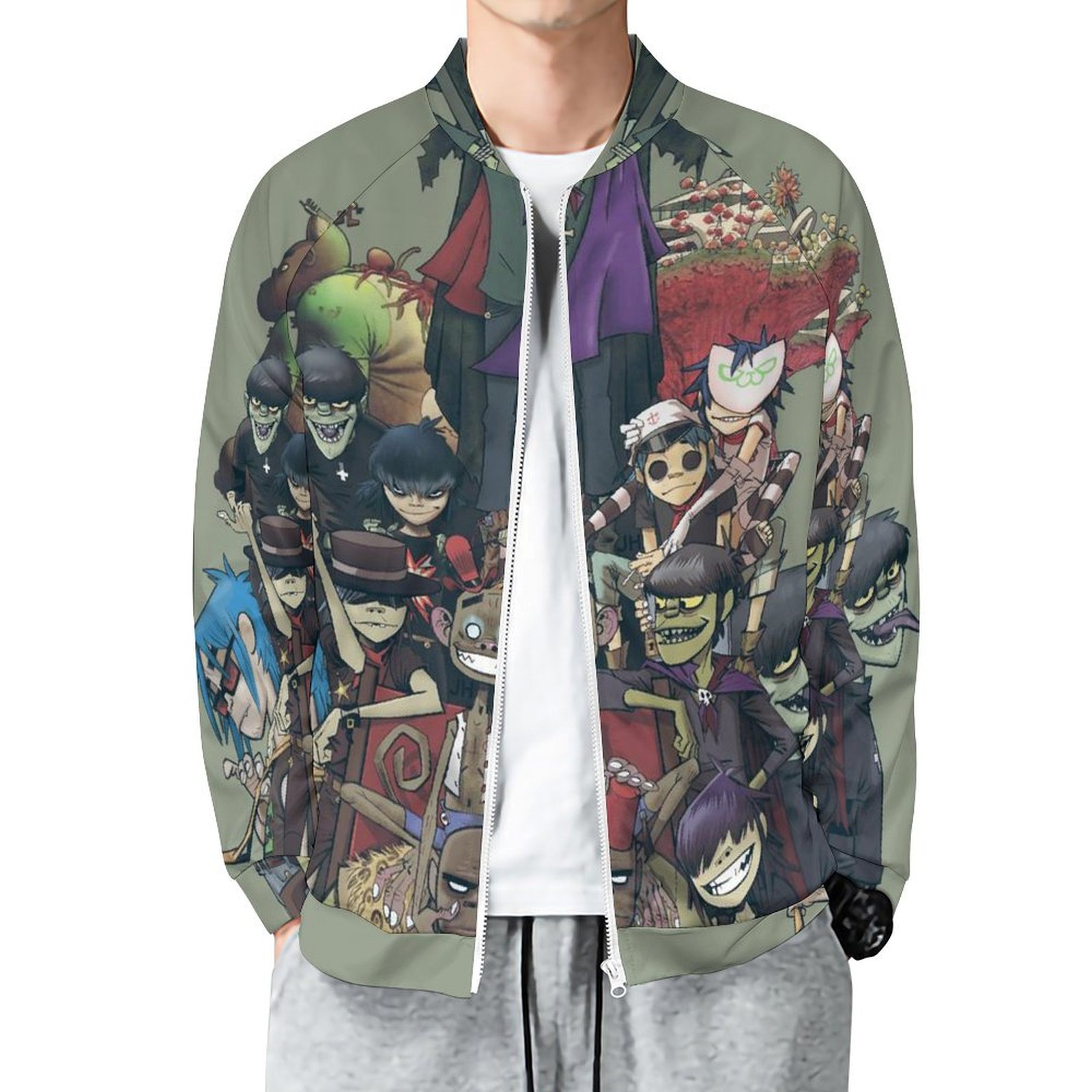 Gorillaz Animation Band Fashion Jacket Mens Windbreaker Coat ...
