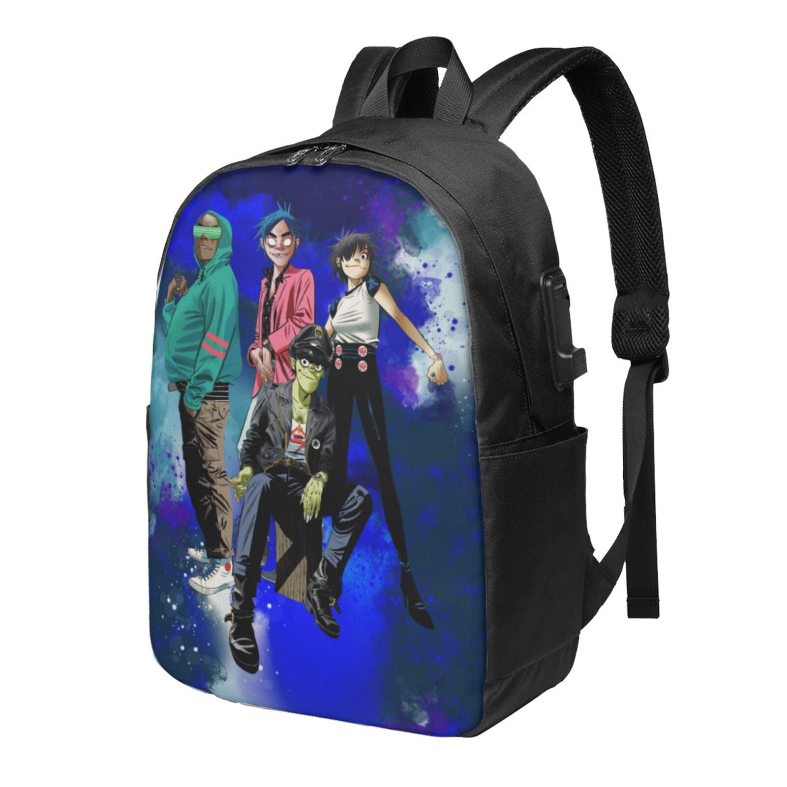 Gorillaz Backpack School Bag Bookbag Satchel Laptop Daypack With USB ...