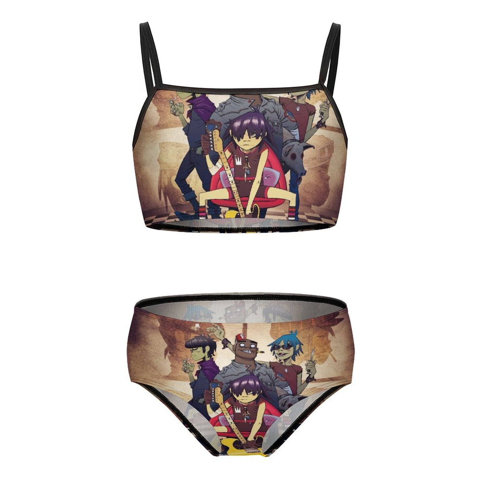 Gorillaz Children's Swimsuit Girls Swimwear 2 Piece Bikini Sets Tankini ...