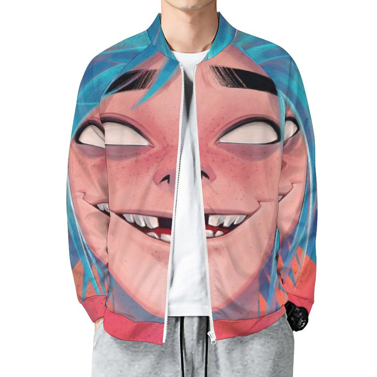 Gorillaz Fashion Jacket Mens Windbreaker Coat Lightweight Zipper Clothes Streetwear Bomber ...