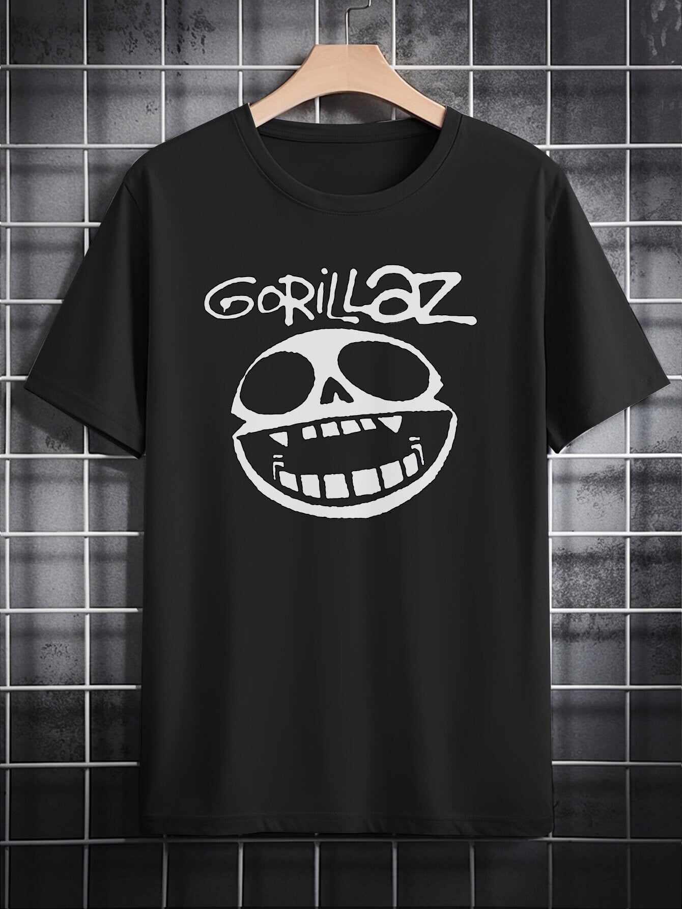 Gorillaz Graphic Print T-Shirt for Men, Casual Crew Neck, Cotton Tee ...