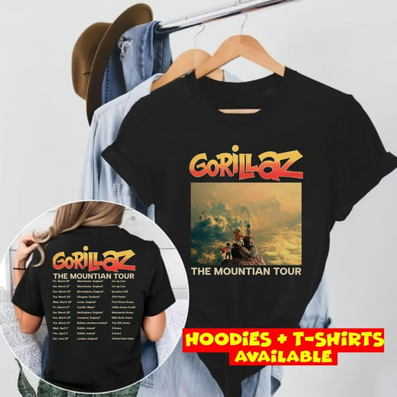 Gorillaz Inspired Cartoon Band Front & back printed T-Shirt, Retro ...