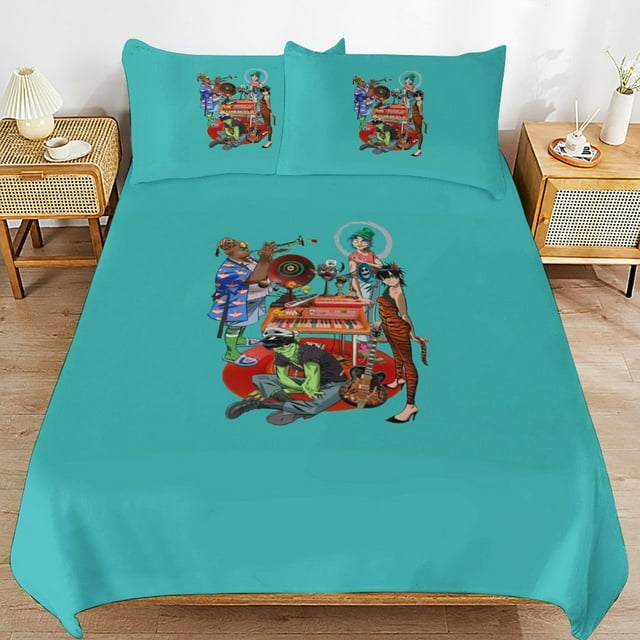 Gorillaz Members 3 Pieces Bedding Set Double Sided Printing Soft Comforter Sets Decor Bedroom ...