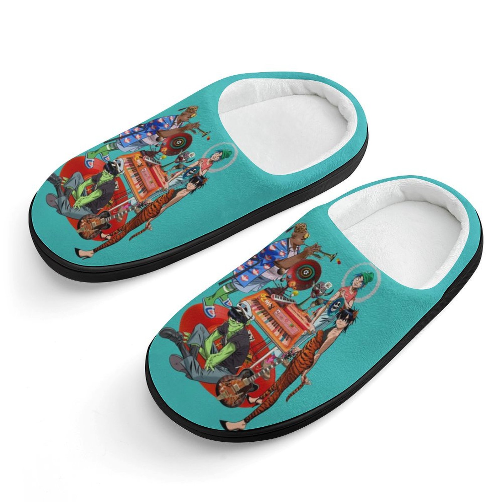 Gorillaz Members Soft Plush Slippers for Boys Girls Winter Warm Cotton ...