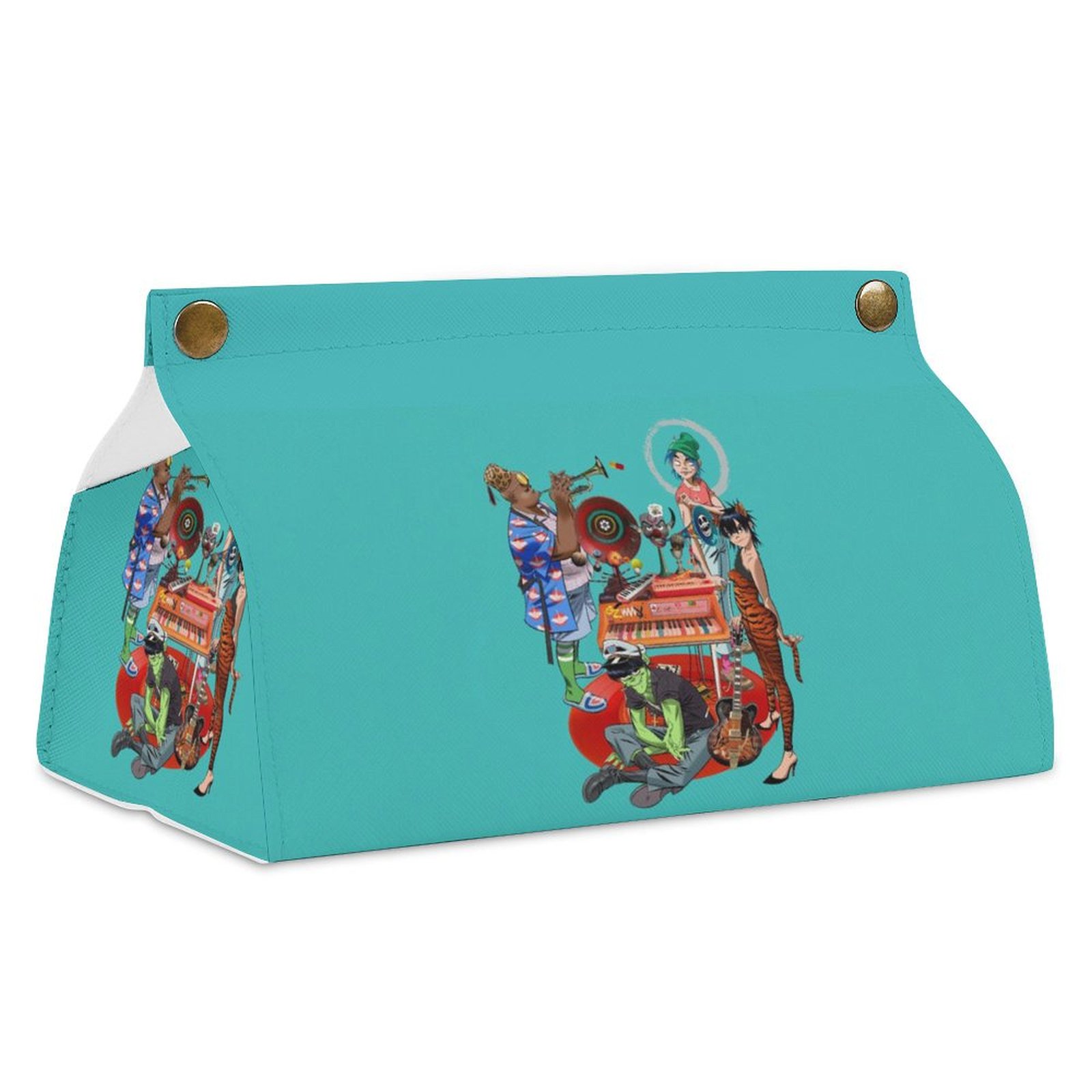 Gorillaz Members Tissue Box Cover PU Tissue Paper Case Pouch Holder Bag ...