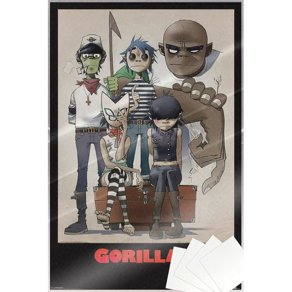 Gorillaz - Music Poster (All Here - The Gang - Comic Characters) (Size ...
