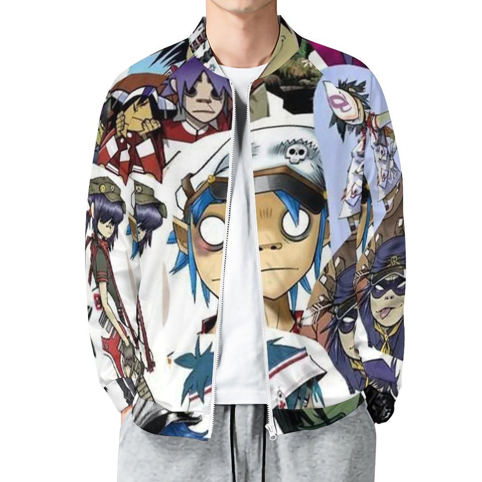 Gorillaz Noodle Music Fashion Jacket Mens Windbreaker Coat Lightweight ...