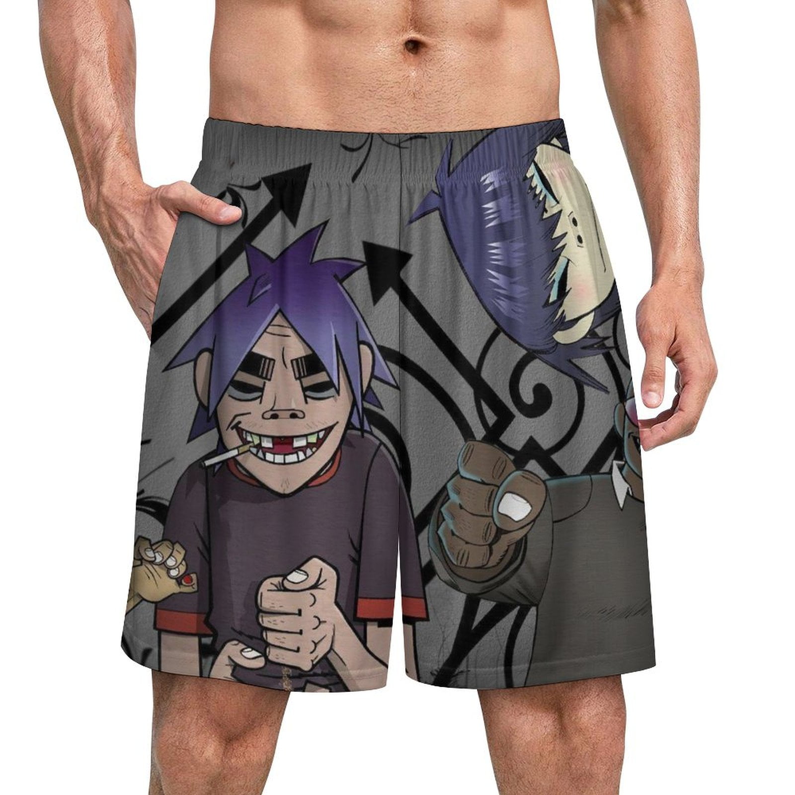 Gorillaz Poster Men's Pajama Pants Sleepwear Lounge Shorts Bottoms ...