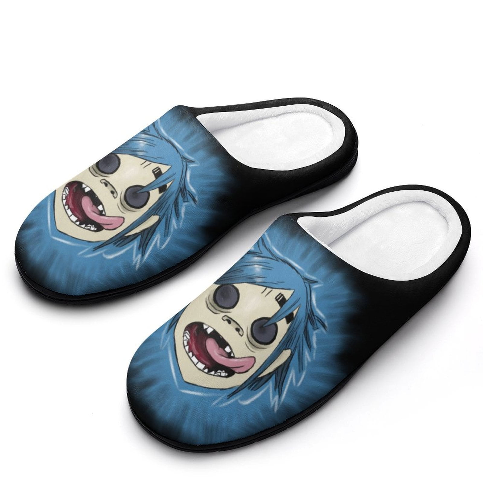 Gorillaz Singer Men's Fuzzy Slippers House Open Back Slippers Closed ...