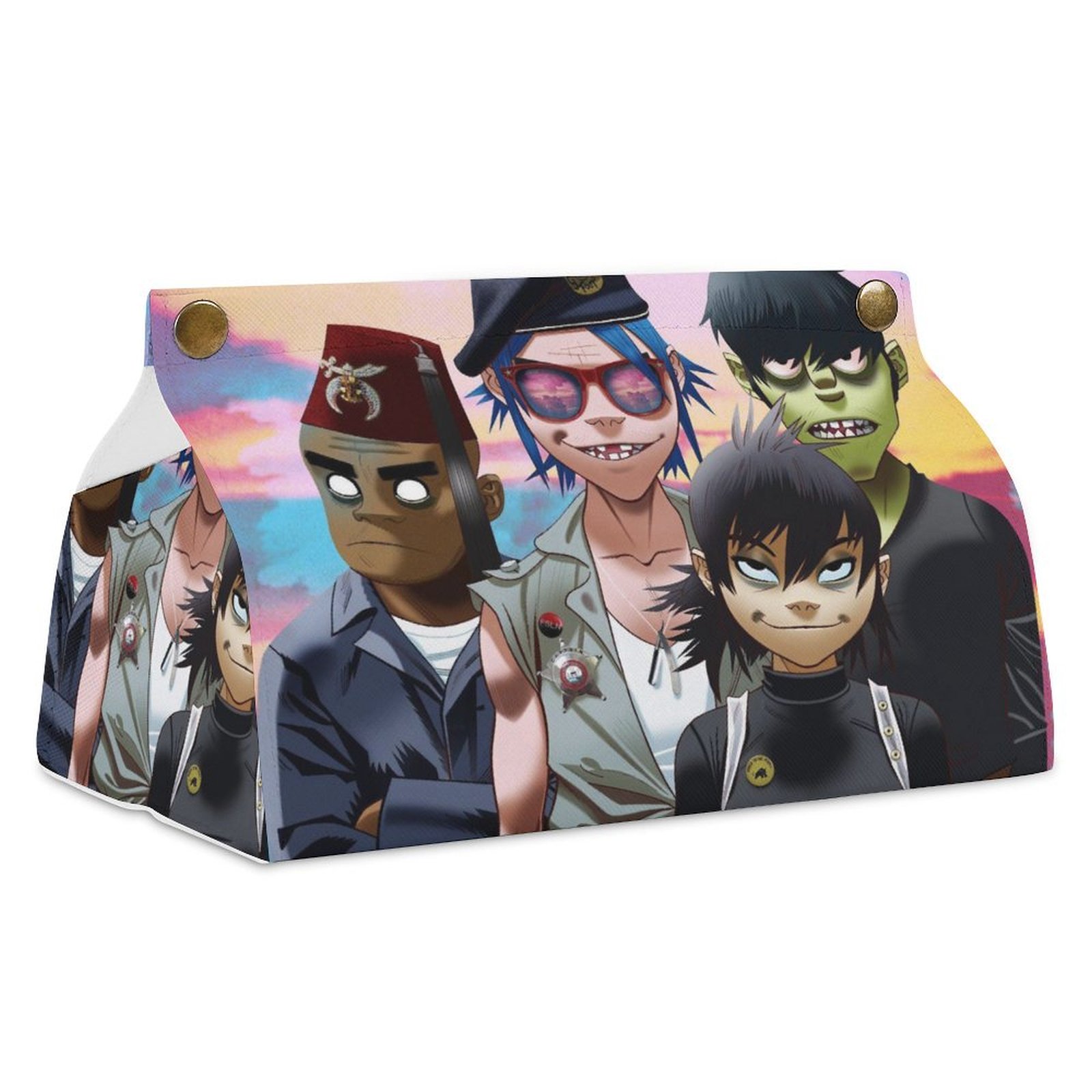 Gorillaz Singers Tissue Box Cover PU Tissue Paper Case Pouch Holder Bag ...