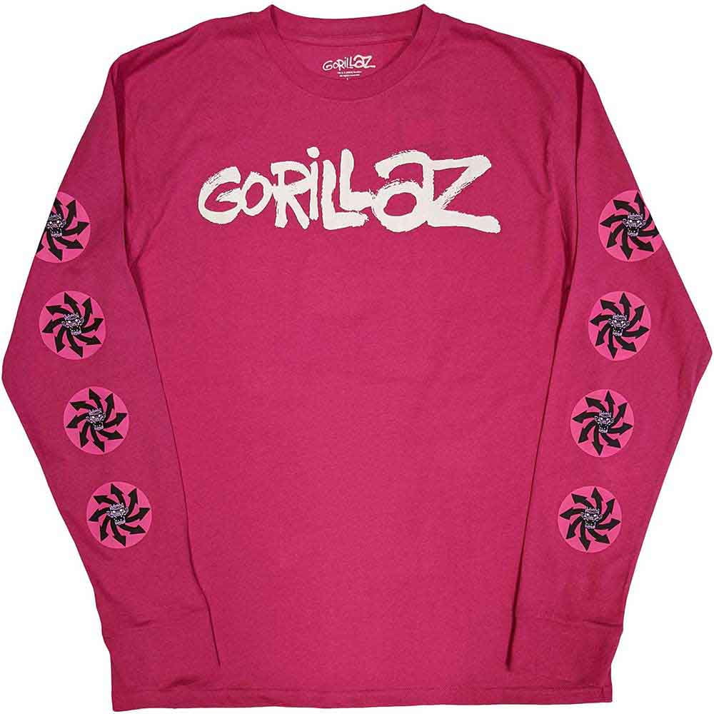 Gorillaz Unisex Long Sleeve T-Shirt: Repeat Pazuzu (Sleeve Print ...