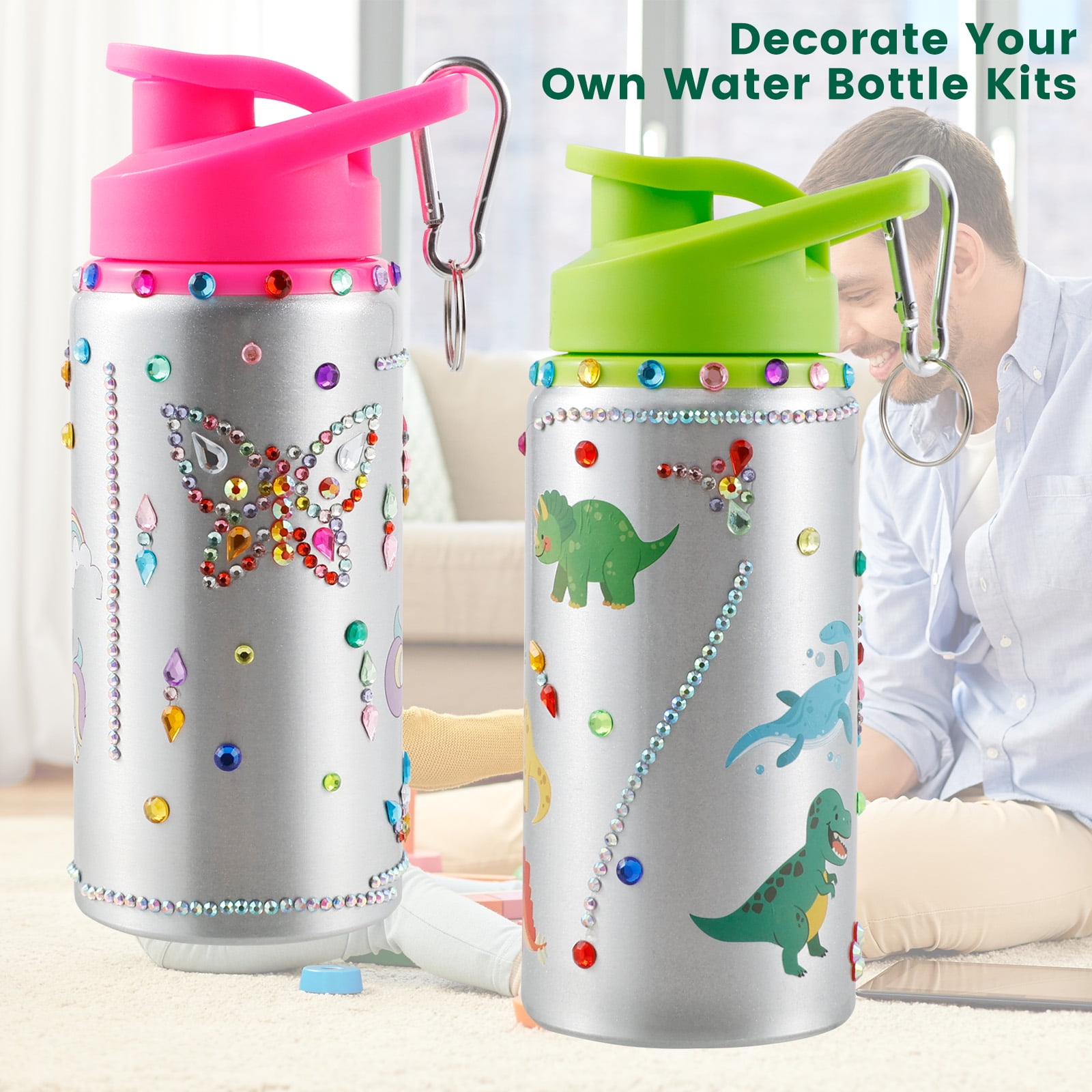 Gorware DIY Water Bottle Kits with Stickers Unicorn Diamond Painting ...