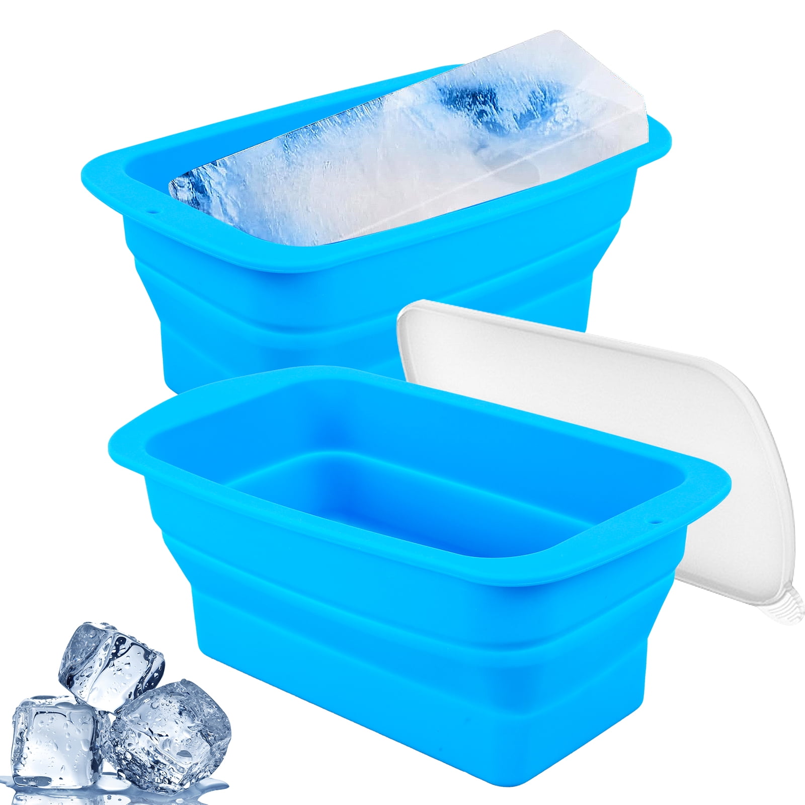 Gorware Extra Large Ice Block Mold with Lid Silicone Large Ice Cube ...