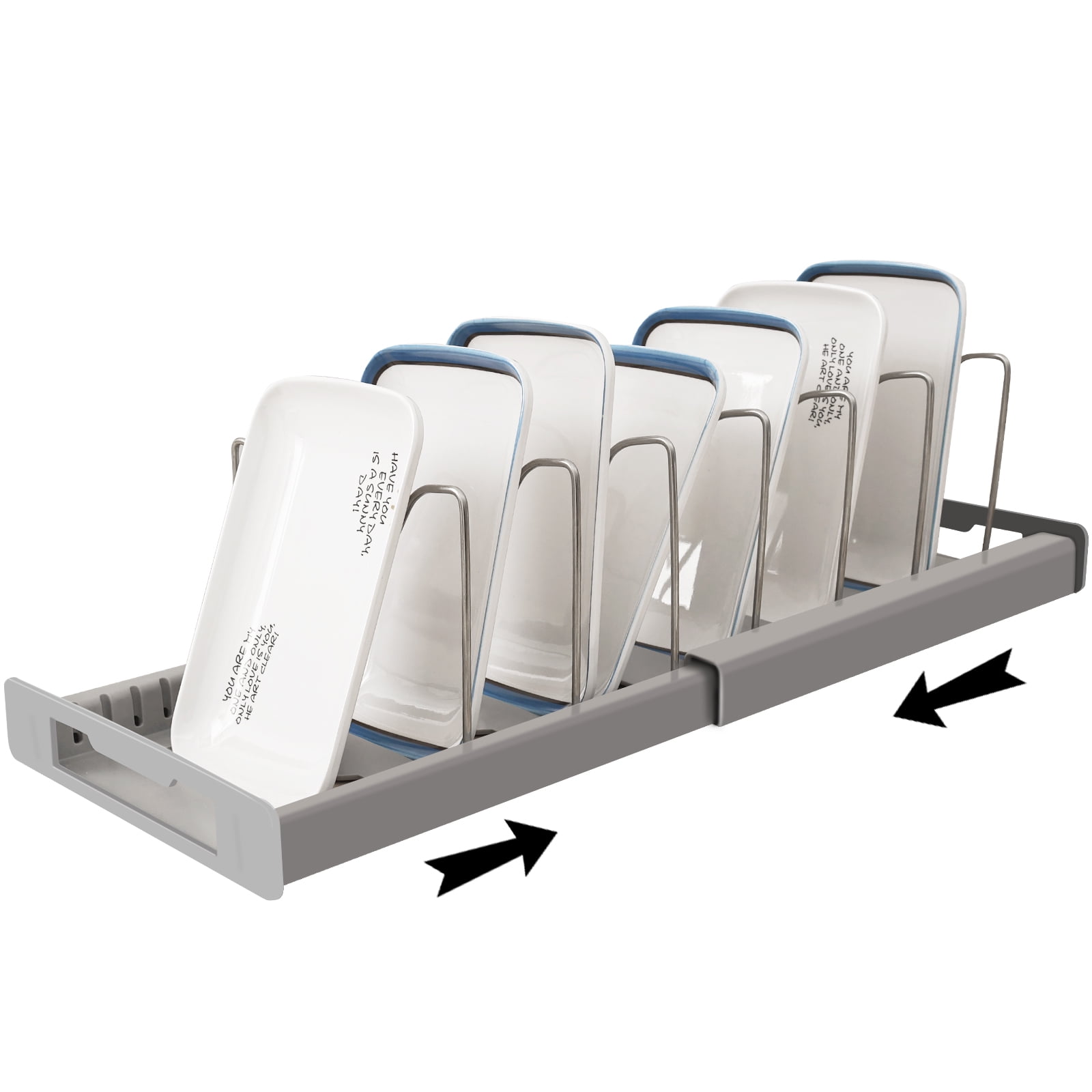 Gorware Pan Organizer Rack with 7 Adjustable Dividers Removable Pot Lid ...