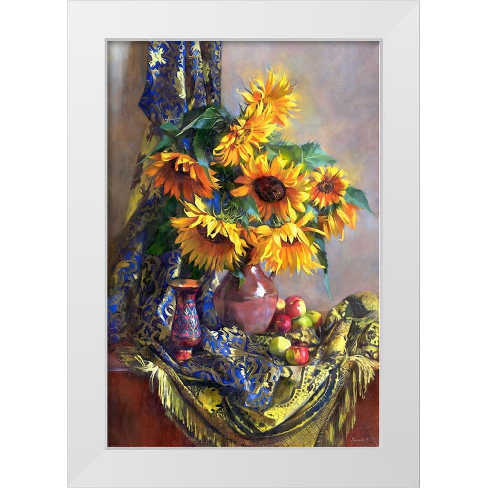 Goryacheva, Svetlana 23x32 White Modern Wood Framed Museum Art Print Titled - Sunflowers ...