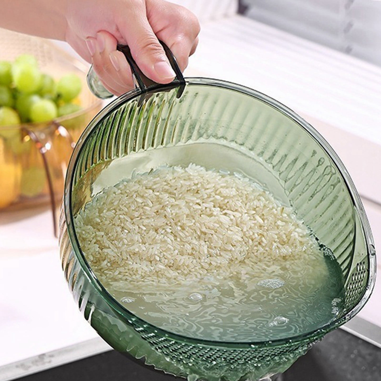 Goseagotofun Disk Rack for Disc Kitchen Rack Fruit Cleaning Basin Rice ...