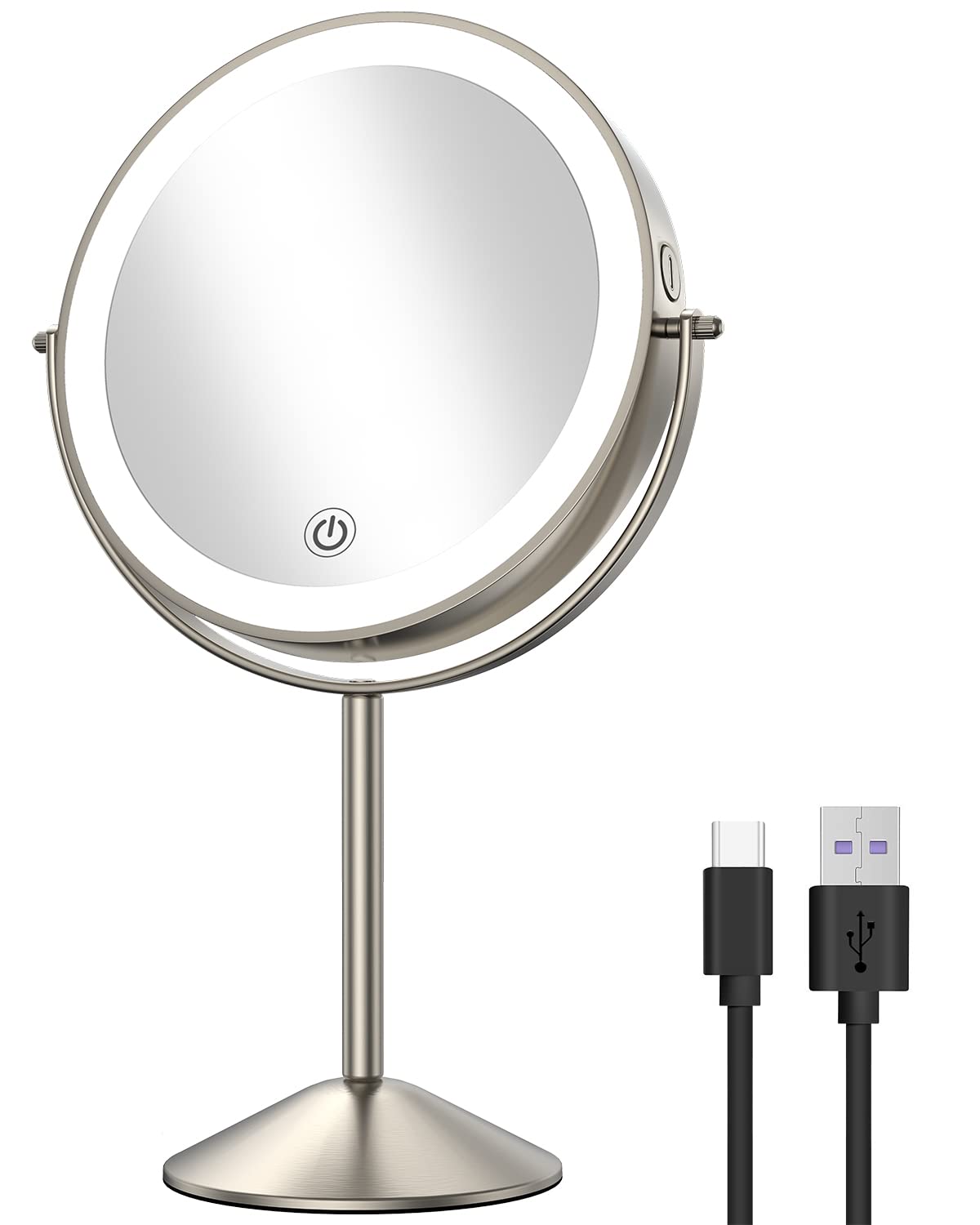 Gospire 8" Lighted Makeup STF9 Mirror with Magnification 10X/1X, Color ...