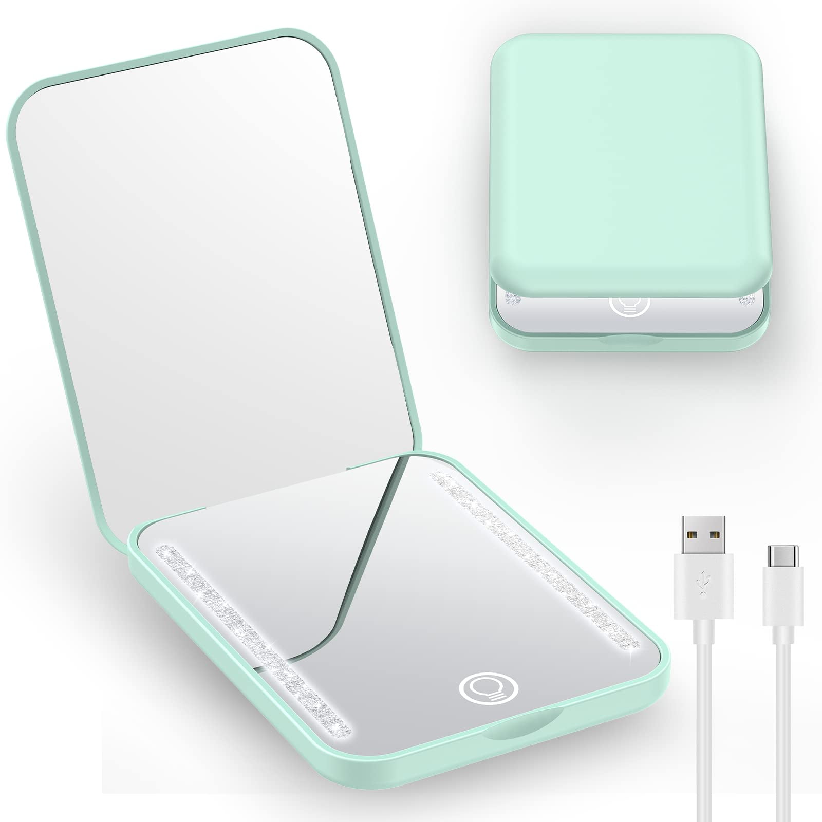 Gospire Mini Rechargeable Travel Makeup Mirror with Lights and ...