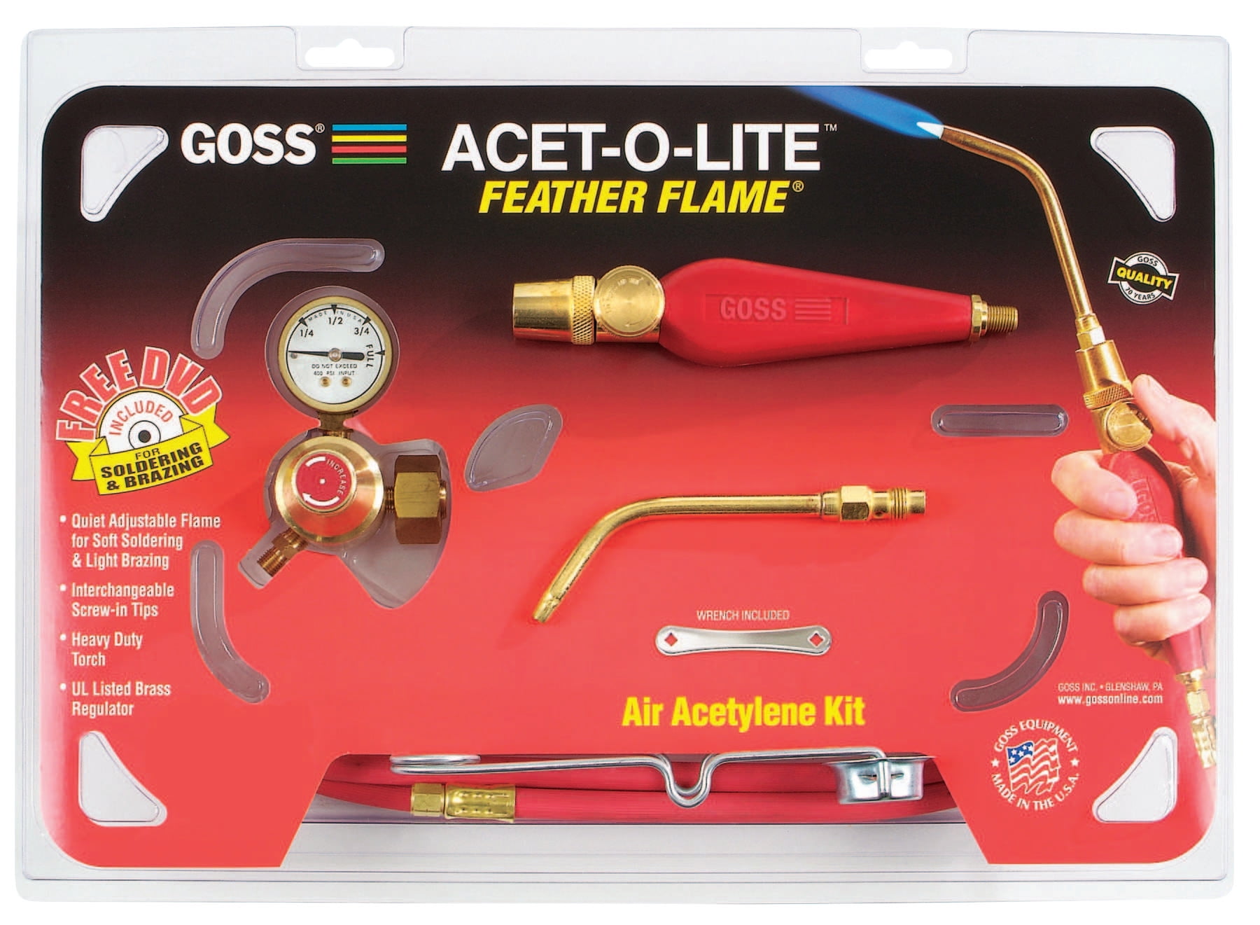 Goss Feather Flame Air-Acetylene Torch Outfits 3/16", Acetylene(B ...