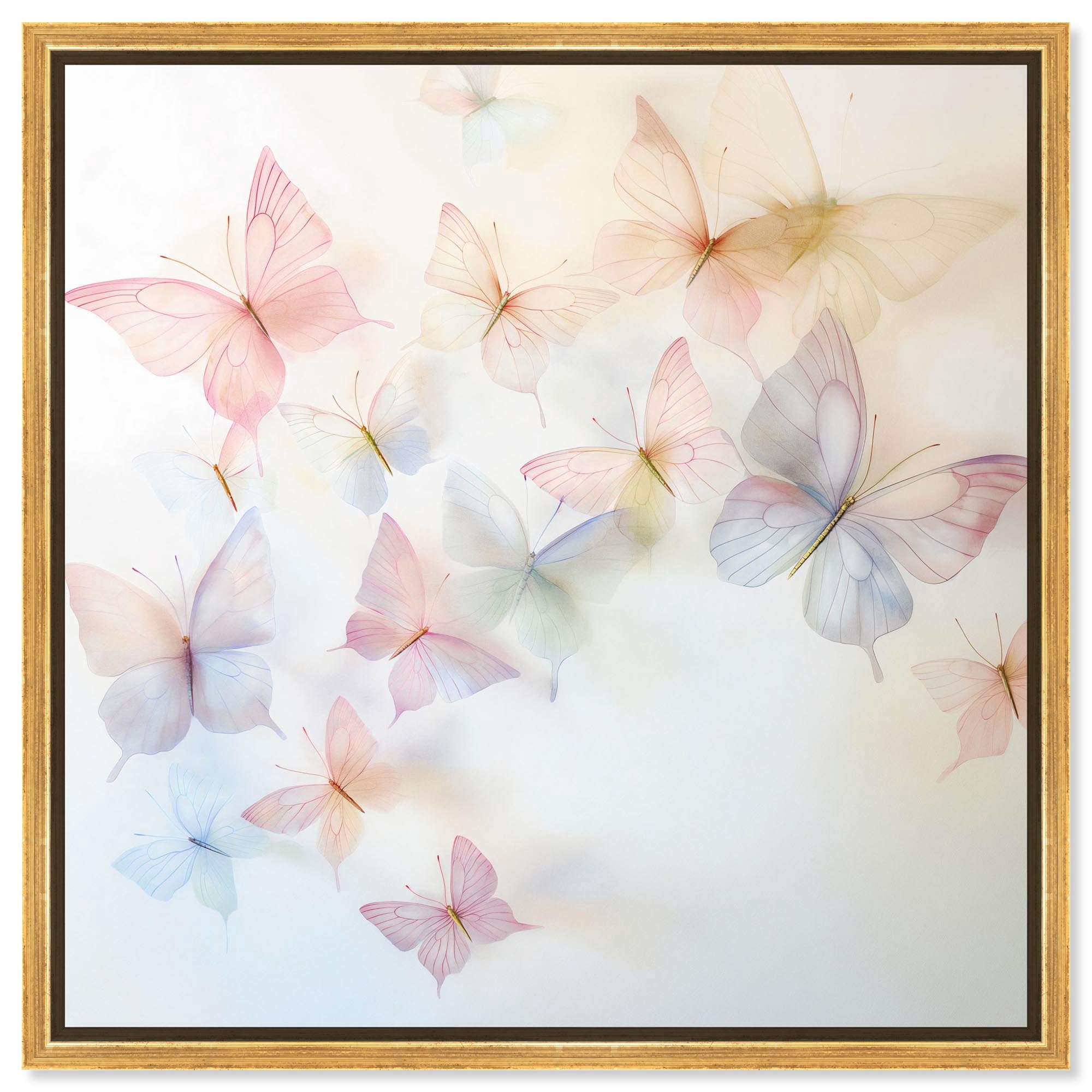Gossamer Flutter Canvas Butterfly Art by Art Remedy, Gold Frame, 30" x ...