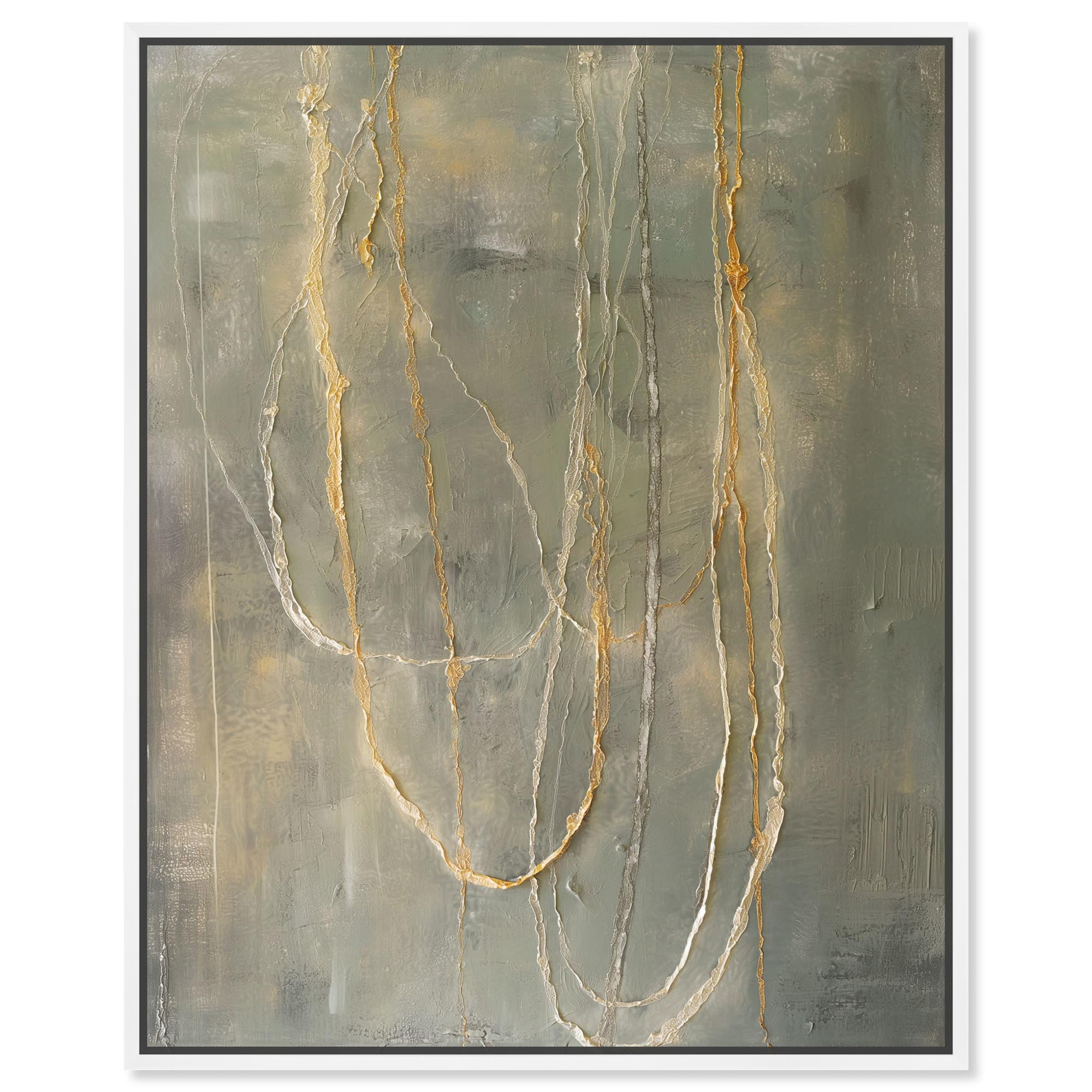 Gossamer Pathways I Canvas Textured Abstract by Art Remedy, White Frame ...