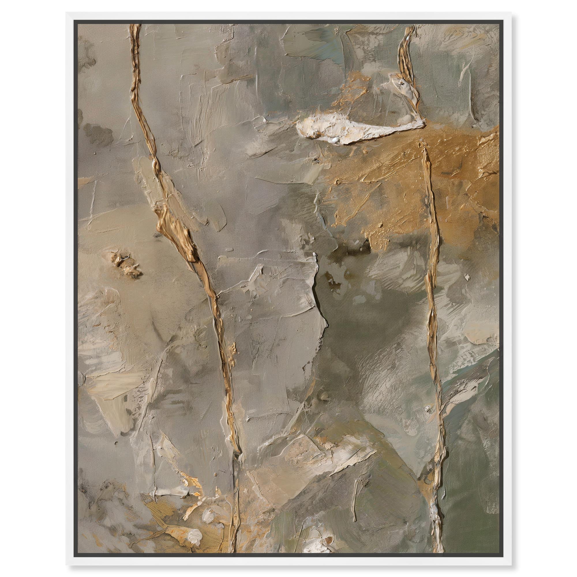 Gossamer Pathways II Canvas Textured Abstract by Art Remedy, White ...