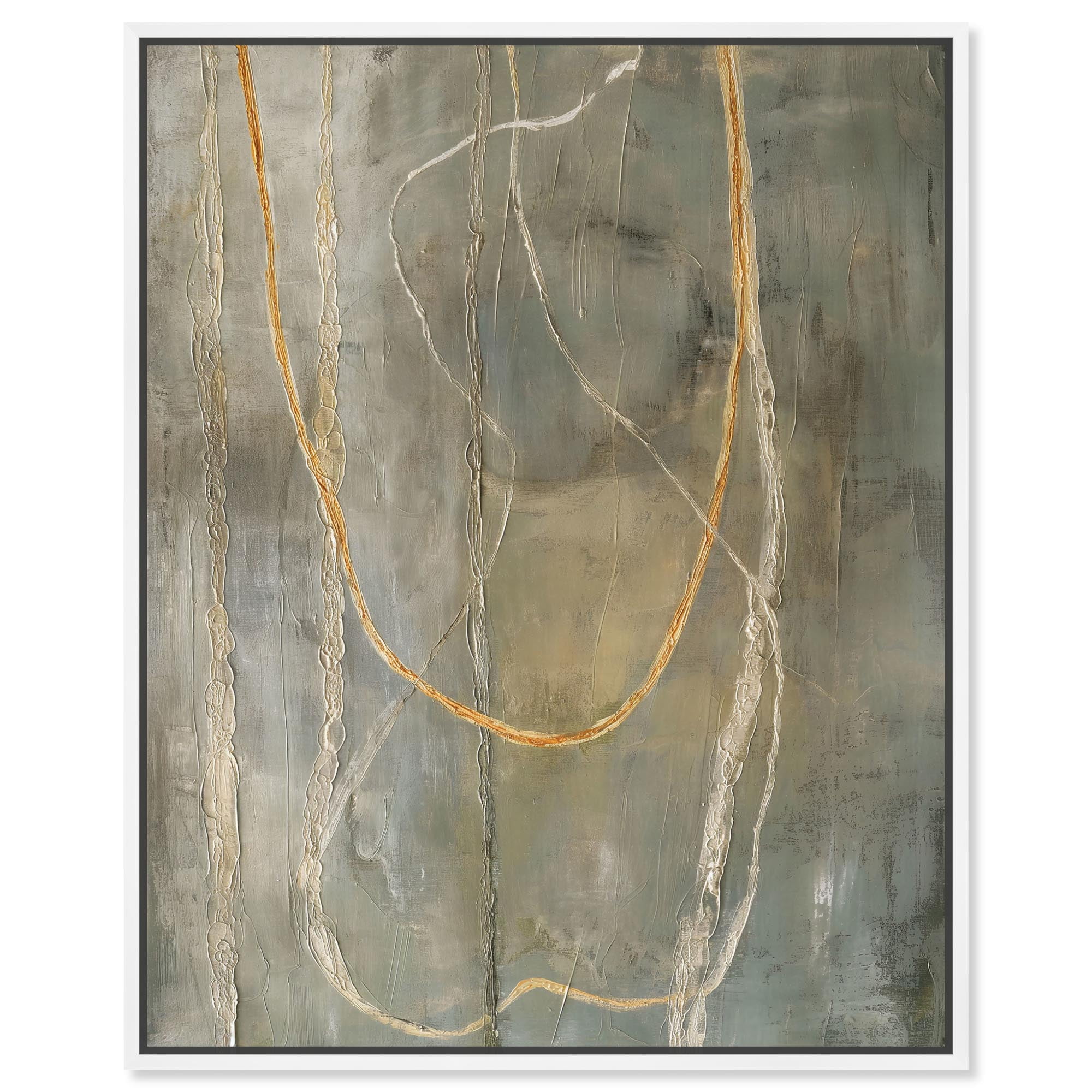 Gossamer Pathways III Canvas Textured Abstract by Art Remedy, White ...
