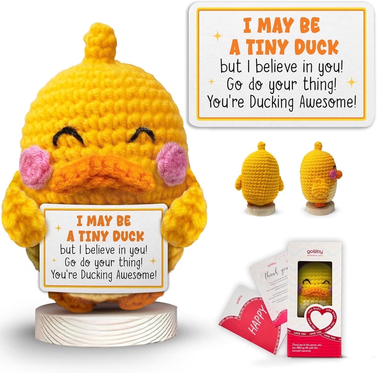 Gossby Handmade Positive Duck Crochet, Inspirational Gift, Emotional ...
