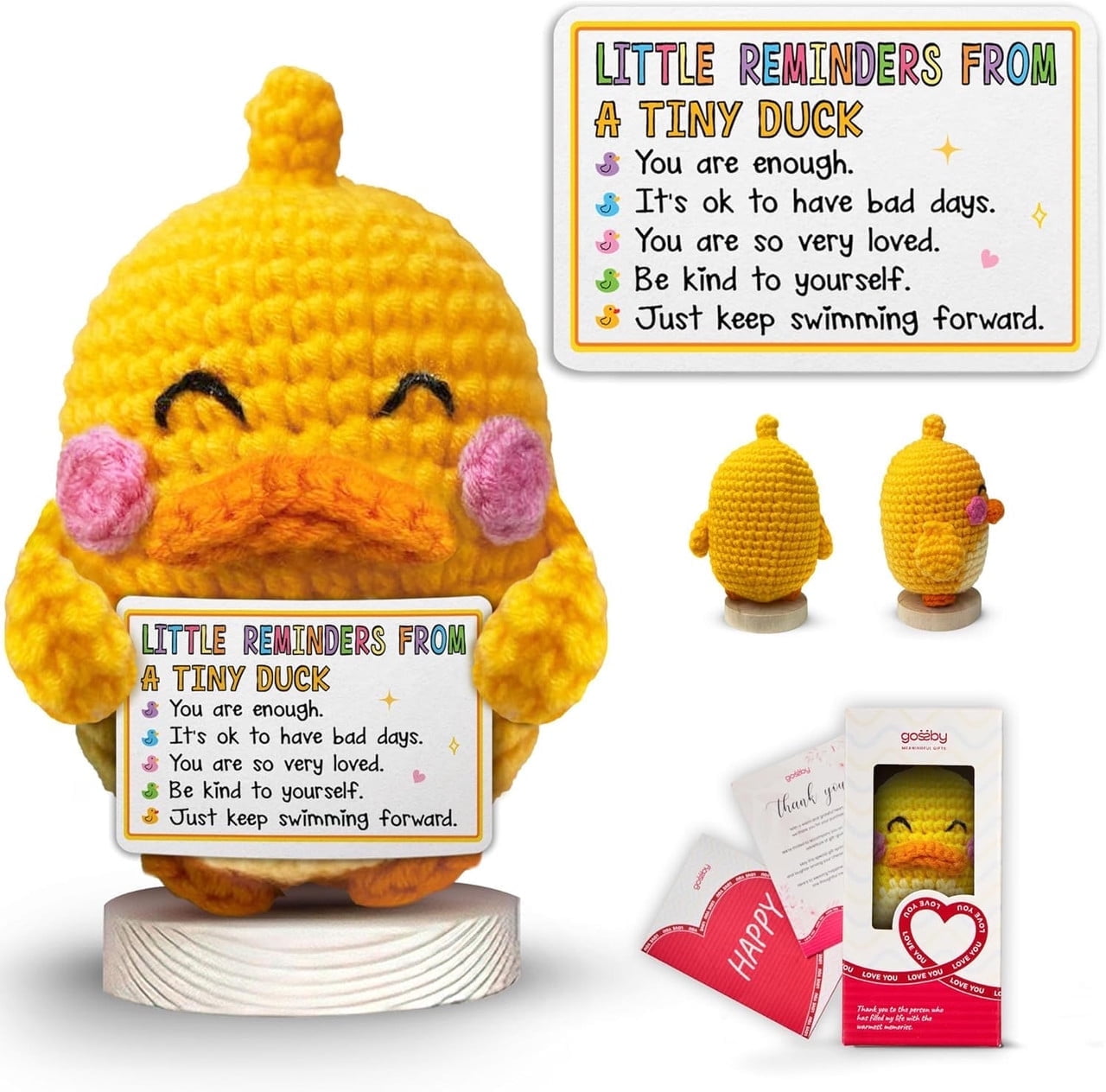 Gossby Handmade Positive Duck Crochet, Inspirational Gift, Emotional ...