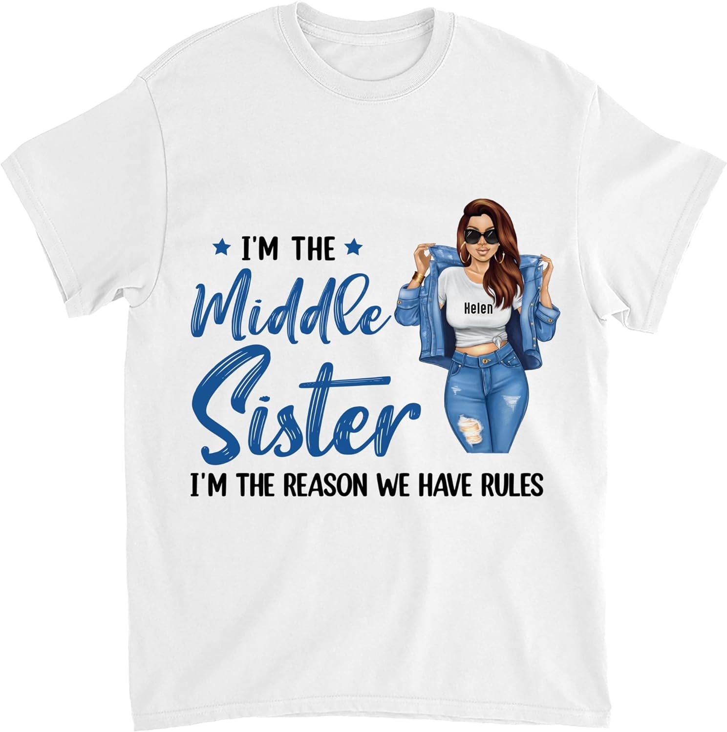 Gossby Personalized Sister T-Shirt - Custom Big/Middle/Little Sister ...