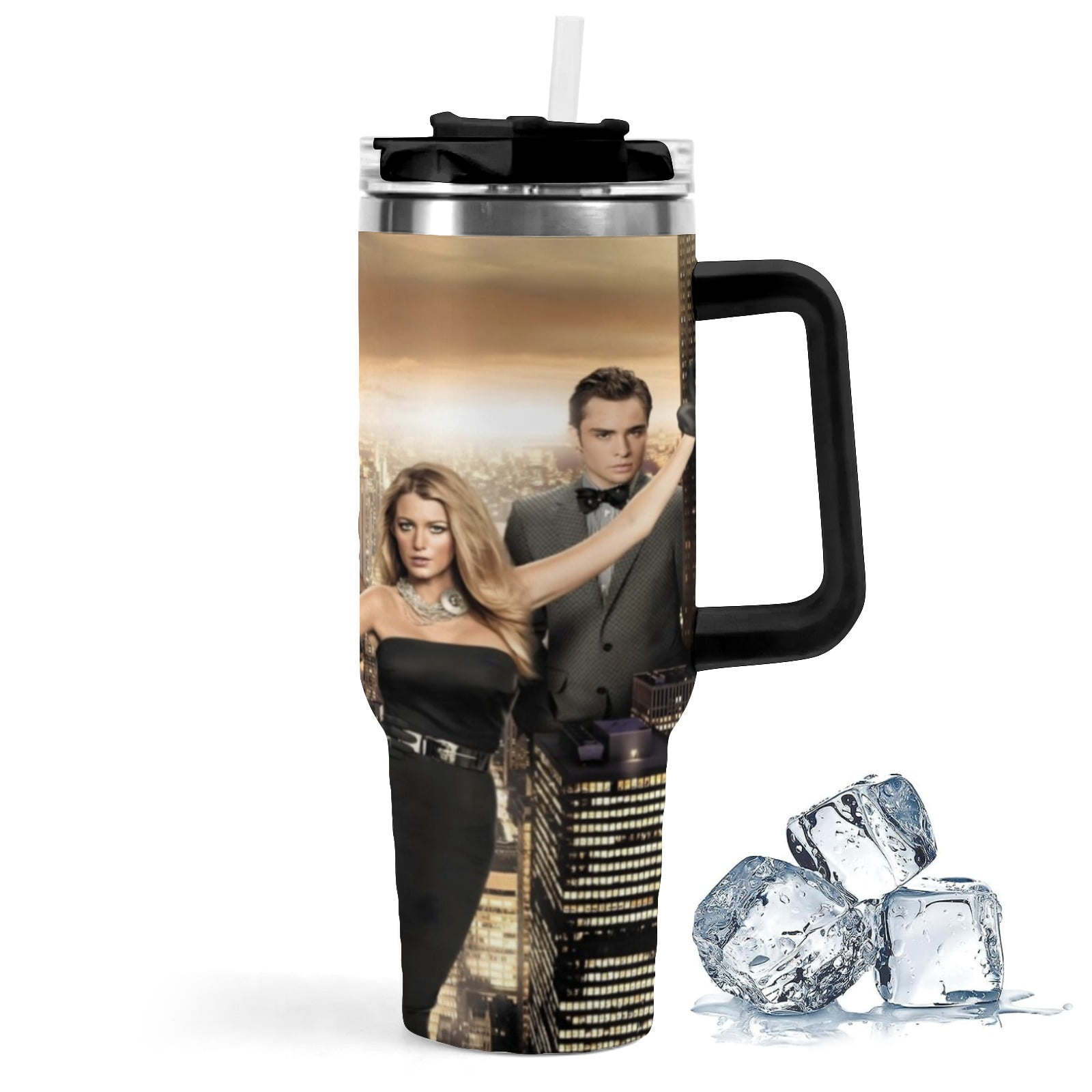 Gossip Girl-theme Insulated Stainless Steel Tumbler with Handle Gifts ...