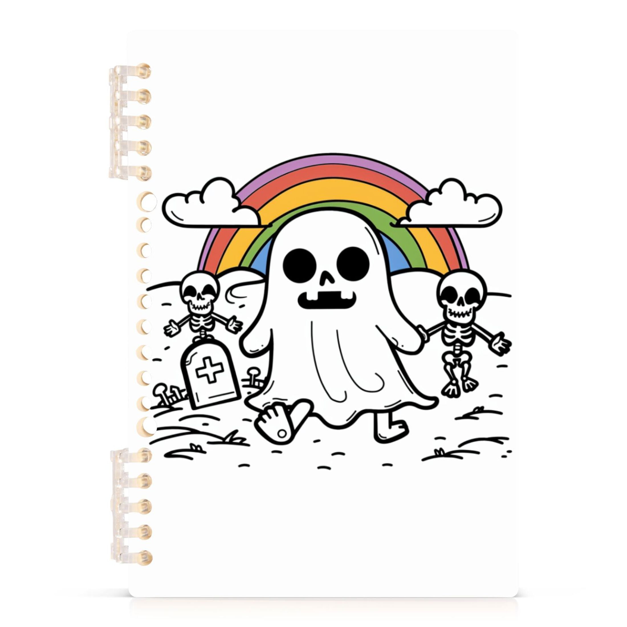 Gost Skeleton Rainbow Ring Binder Notebook Journey Note Diary College ...