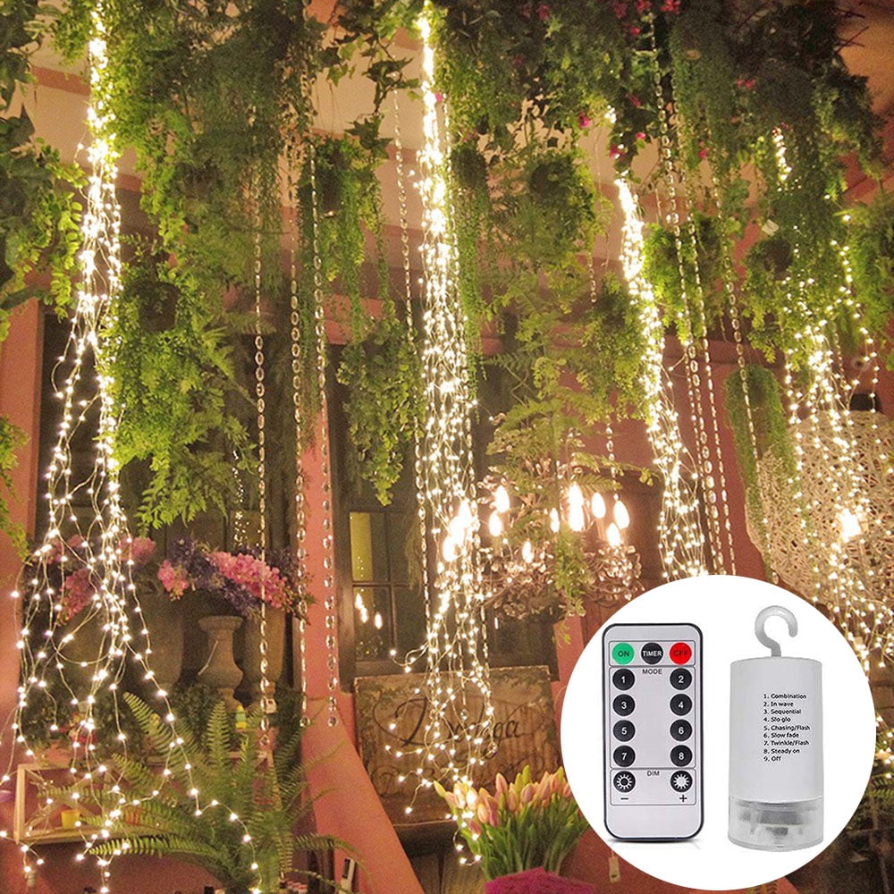 Gostoto 10 Strands 200 LEDs 6.56FT Waterproof Waterfall Vine String ...
