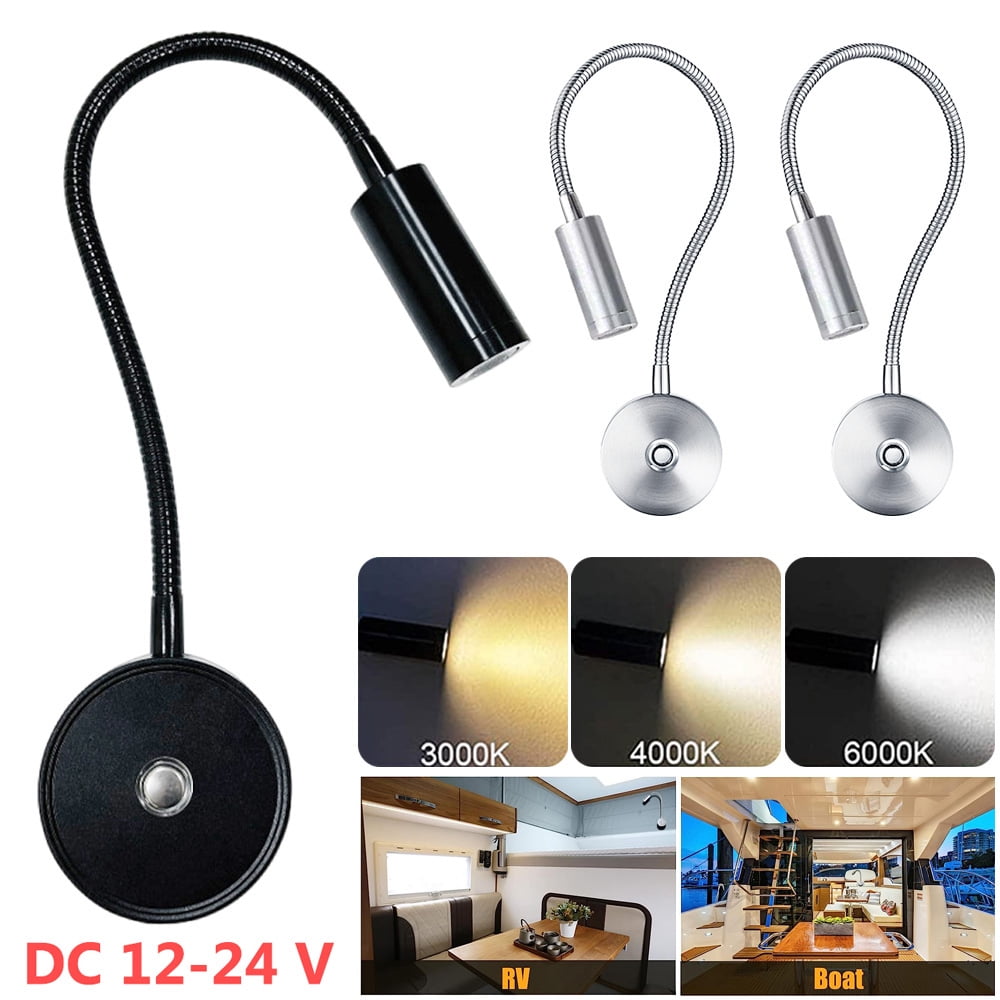 Gostoto 12-24V 3 Color Modes LED Spotlight Reading Light with Flexible ...