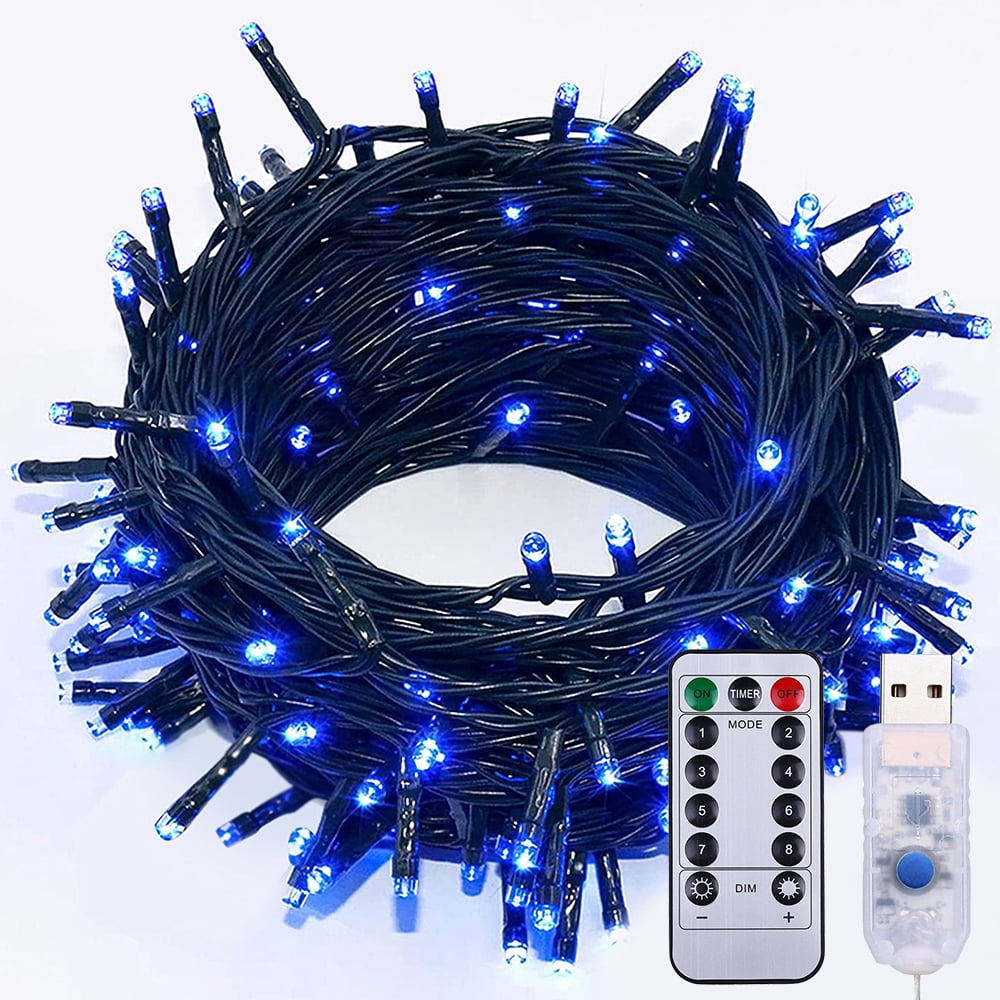 Gostoto 16.4ft 50LEDs 32.8ft 100LEDs Green Wire Fairy Twinkle LED ...