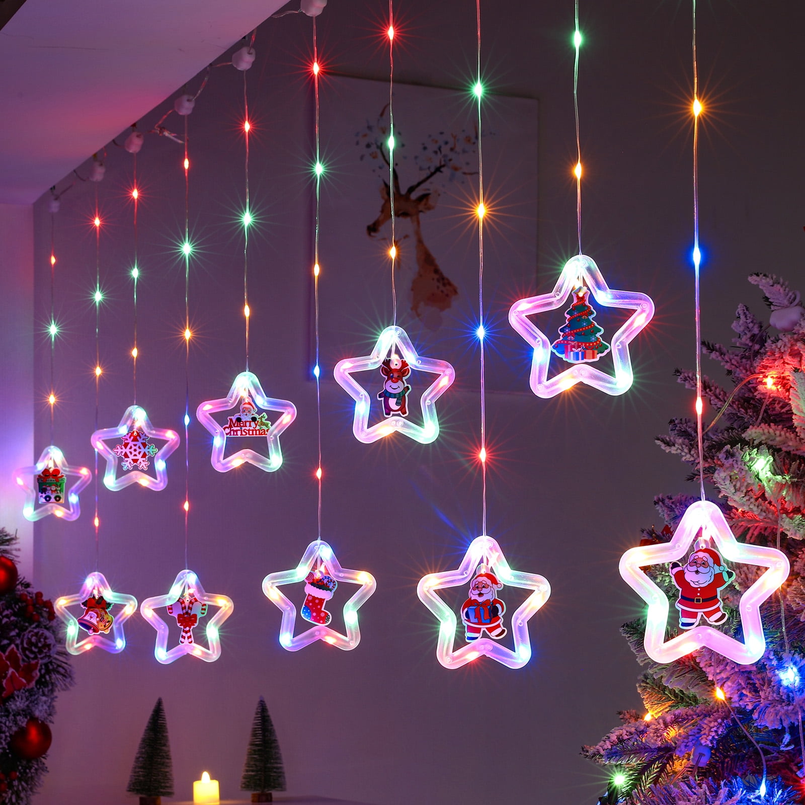 Gostoto 3M Star String Lights USB Powered LED Curtain Lights Christmas ...