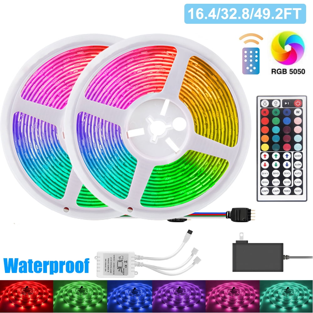 Gostoto 5M 10M 15M Light Kits RGB Color Changing LED Strip Lights 44Key ...