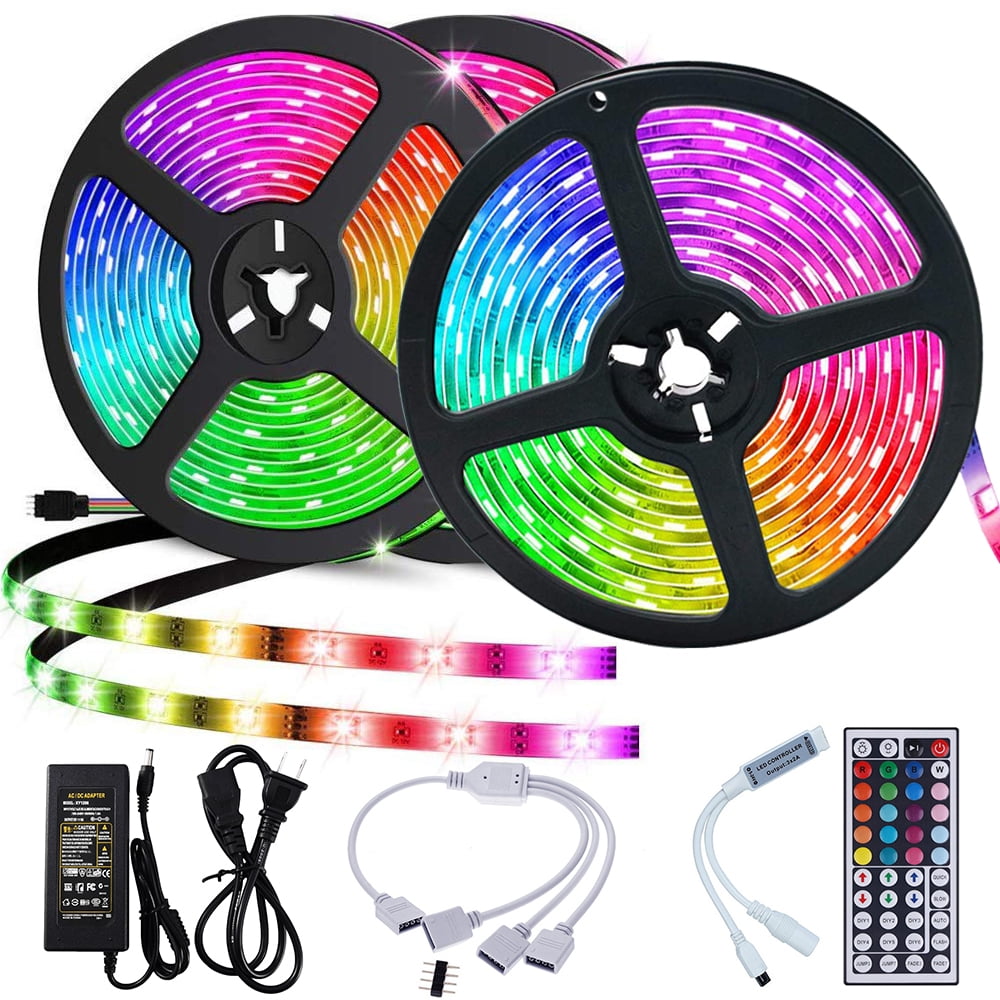 Gostoto 5M 10M 15M RGB Strip Light Kits 44Key or Smart WIFI Remote ...