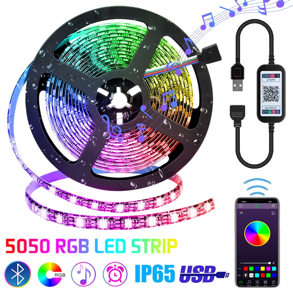 Gostoto 5V USB App Controlled Smart Bluetooth 5050 RGB TV Black LED ...