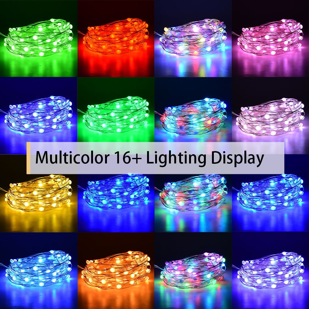 Gostoto 9.9-66FT 50-200LEDs Smart RGBW Colorful LED Fairy String Light ...