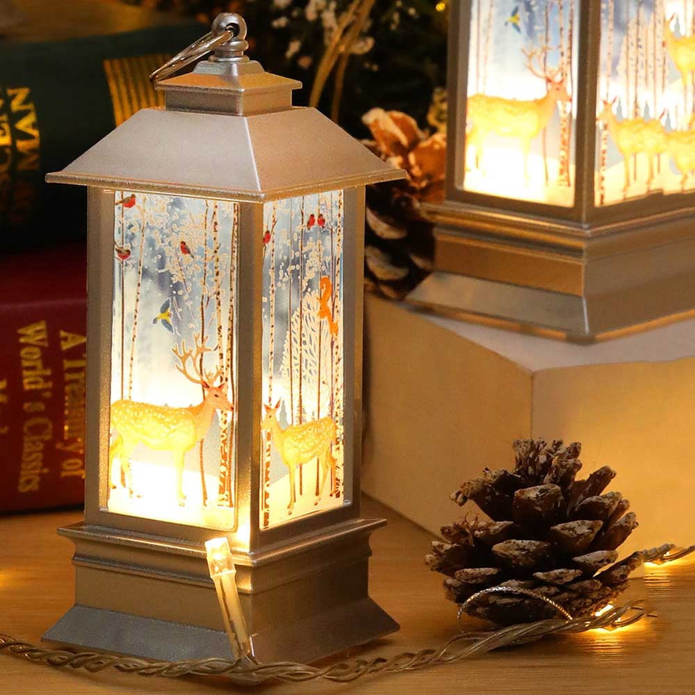 Gostoto Christmas Lamp Portable Lanterns Flameless LED Candle Vintage ...