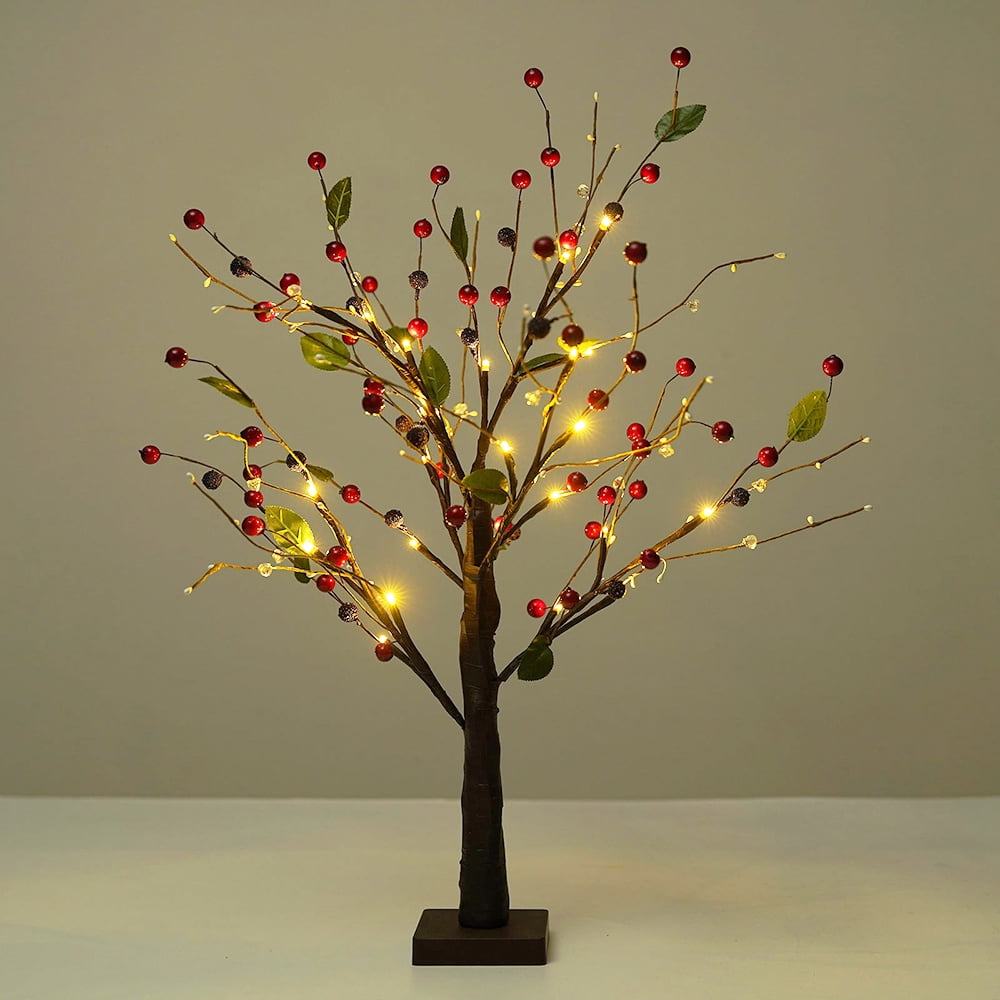 Gostoto DIY Artificial Tree Lamp LED Battery Operated Tabletop Bonsai ...